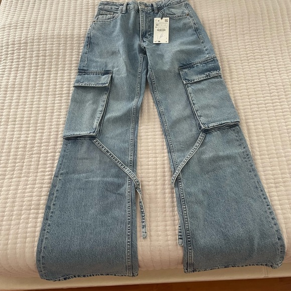 Zara | Jeans | Viral Zara Cargo Jeans Nwt Sz | Poshmark